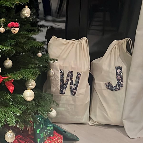 Liberty Santa Sack | Christmas Letter Sack | Embroidered Initial | Boy ...