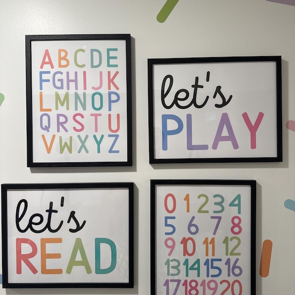 Educational Posters Set, Alphabet Poster, Boho Classroom Decor, for Kid ...