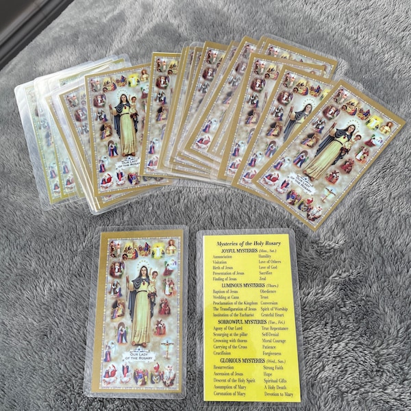 Our Lady of the Rosary 3 - Holy Card - Prayer Card -pack of 25 - Etsy
