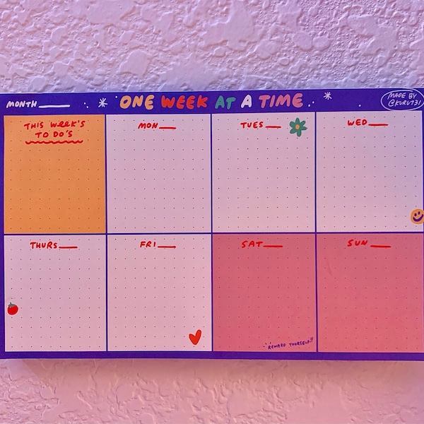 One Week at A Time Weekly Planner - Etsy