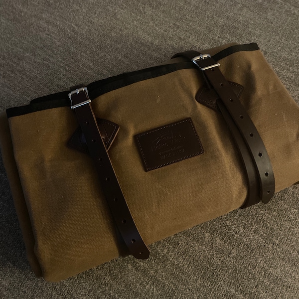 Rustic Waxed Canvas Cowboy Bedroll, With Leather Roll Straps Cowboy ...