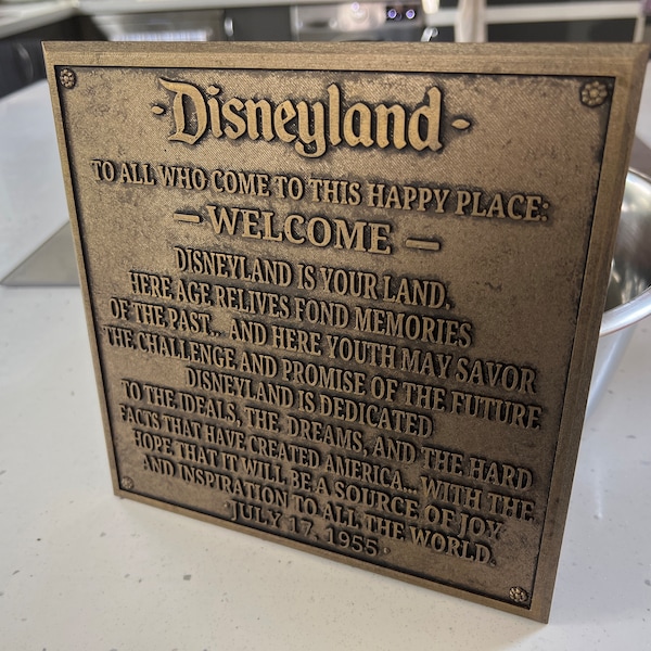 Disneyland Dedication Plaque - Etsy