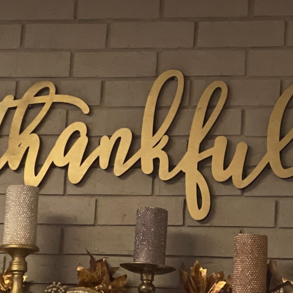Thankful Sign, Thankful Wood Sign, Thankful Wall Decor, Thanksgiving ...