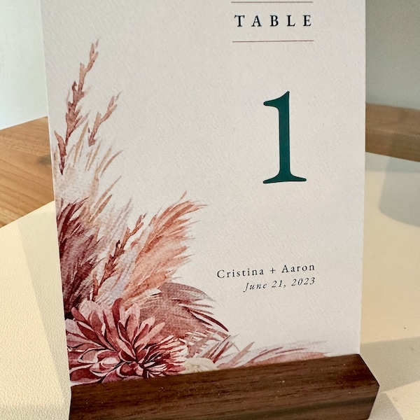 Wooden Card Display: Table Number, Photo & Menu Holder - Etsy