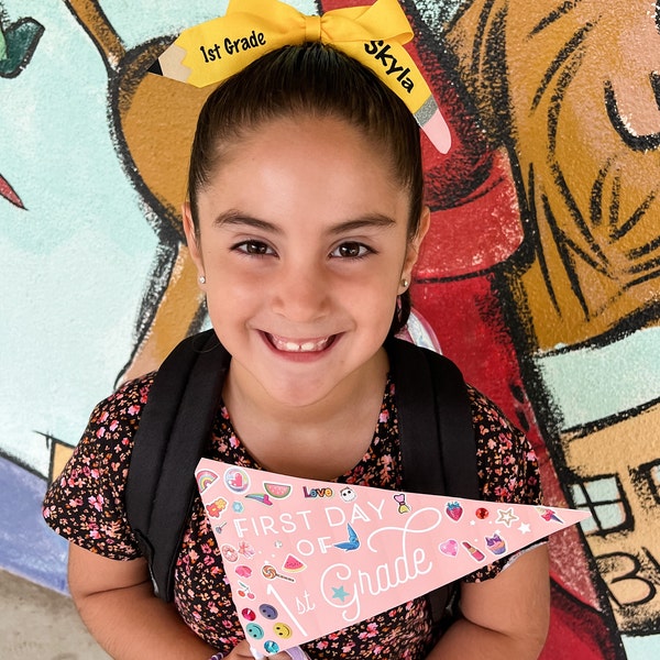 First Day of 1st First Grade Pennant Flag Printable Homeschool School ...