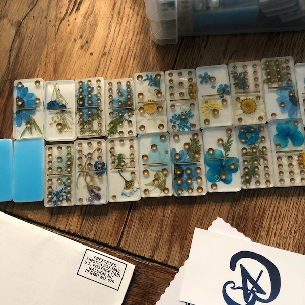 Beach Bones Dominoes- Customized Double 9- 55 Tiles Handcrafted Beach ...