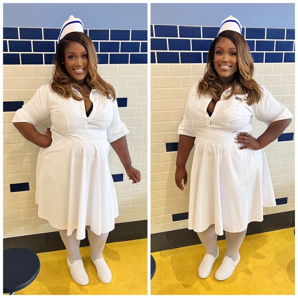 White Scrub Dress Nurse Uniform for Graduation Pinning Ceremony - Etsy