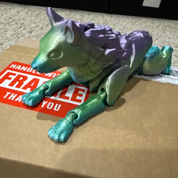 Articulated 3D Printed Wolf, Flexi Animal, Fidget Toy - Etsy
