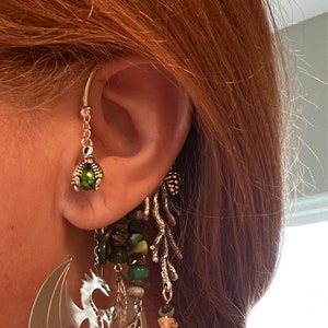 Luna Moth Ear Cuff With Blue Quartz, No Piercing Earrings, Fantasy Ear ...