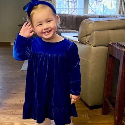 VELVET DRESS for Children Evening Gown Flower Girl First - Etsy