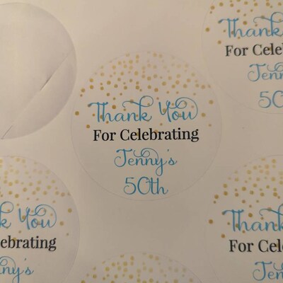 Custom 50th Birthday Stickers - Etsy