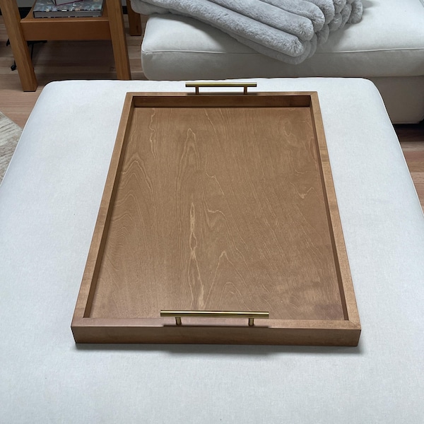Oversized Wood Ottoman Tray: Handcrafted Centerpiece Serving Tray - Etsy