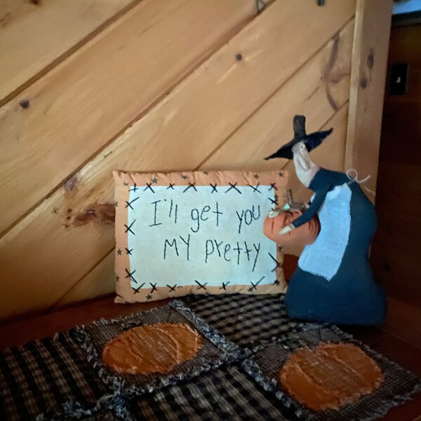Primitive Pumpkin Picking Witch - Etsy