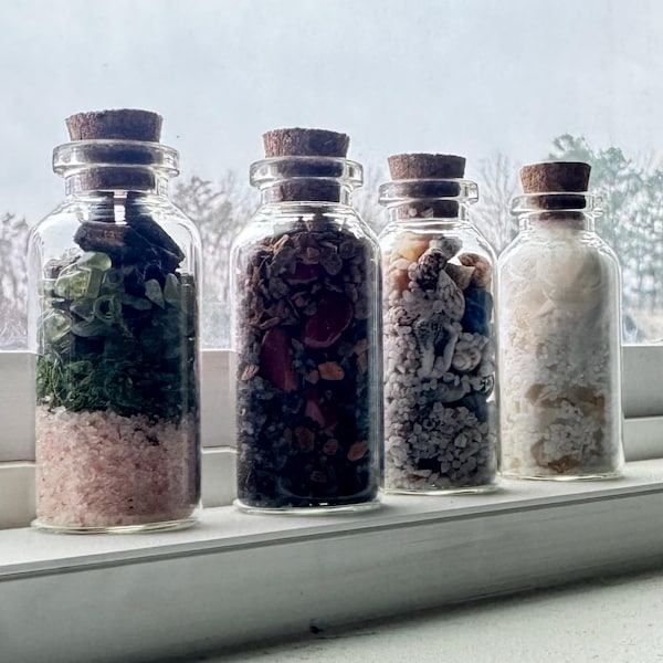 4 Elements Spell Jars Set - Earth, Air, Fire, Water: Perfect for Altar ...