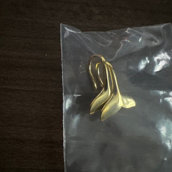 Whale Tail Drop Hook Earrings in Sterling Silver, Silver or Gold or ...