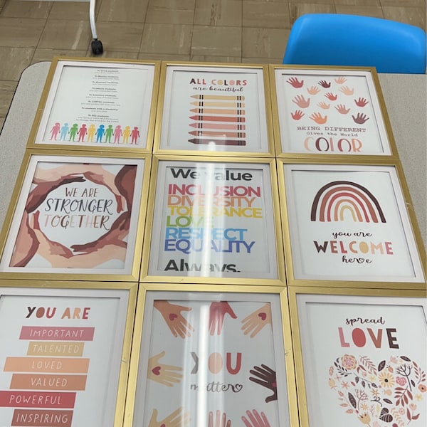 Inclusive Classroom Art, Set of 6, Diversity Poster, Human Equality Art ...