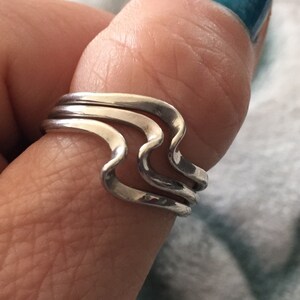 Sterling Silver Triple Wave Ring Triple Band Ring Silver - Etsy