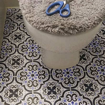 Blue Moroccan Full Tile Decal Vinyl Stickers Pack / Floor Flooring ...