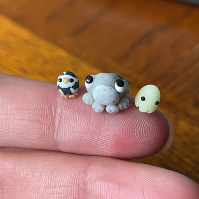 1 Mini Turtle, Collectible Figurine, Polymer Clay Sculpture, Tiny Baby ...