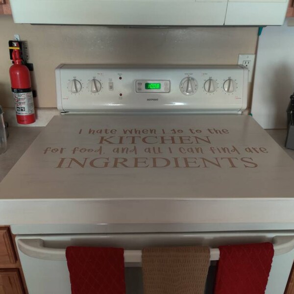 Custom Engraved Boxed Trim Cook Top Cover - Noodle Board - Cooktop ...