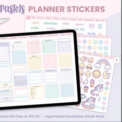 Soft Boho Stickers for Digital Planner, Planner Essentials, Kawaii Cute ...