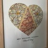 Personalized Map, Heart Map Print, Anniversary Gift, Map Print, Custom ...