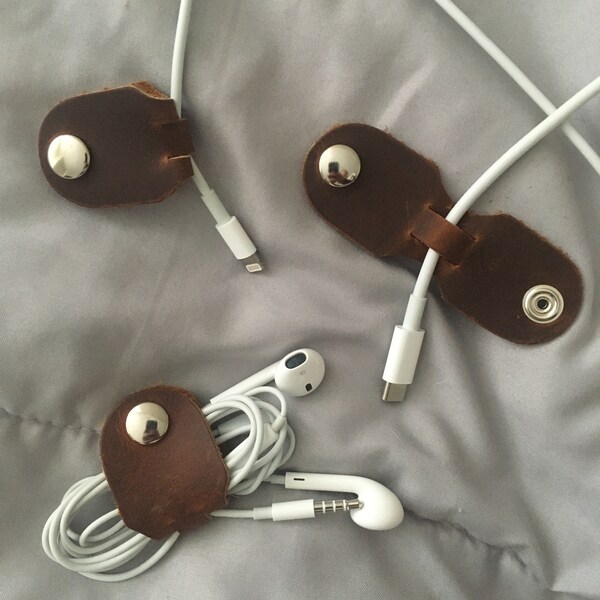 Cable Organizer Cord Organizer Earphone Holder Headphone Holder Leather ...
