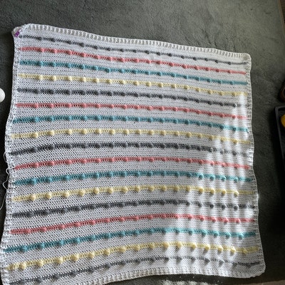 Crochet Bobble Lines Baby Blanket Pattern - Etsy