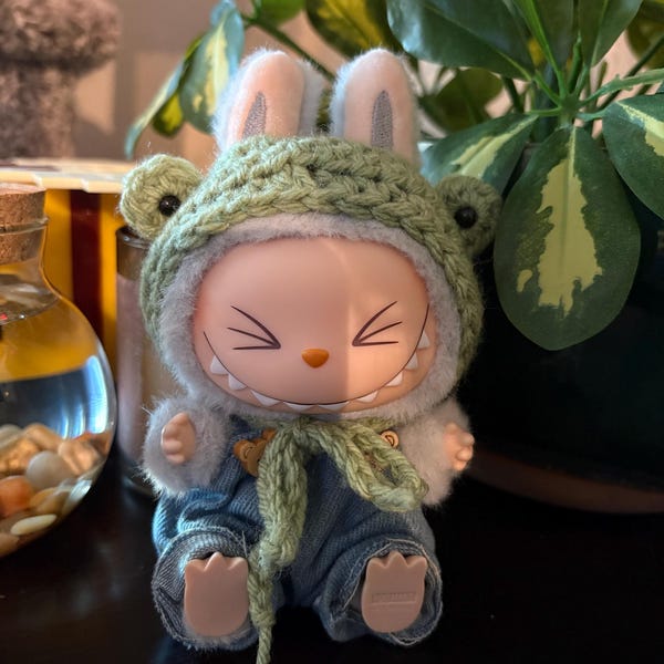 Labubu Clothes Beige Tan Overalls Jumpsuit Jumper Labubu Outfit Summer ...