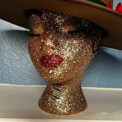Ms. Drizzle, Custom Glitter Mannequin Head Display Lightweight and ...