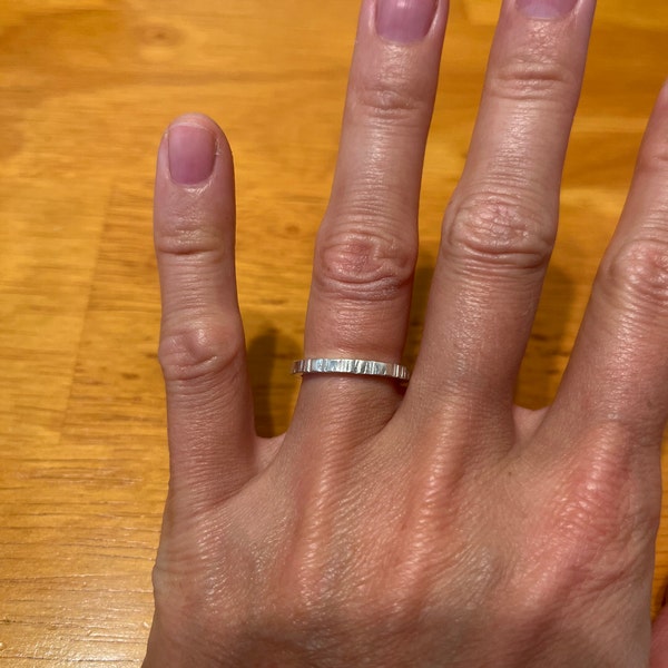 Wood Grain Ring Sterling Silver Ring - Etsy