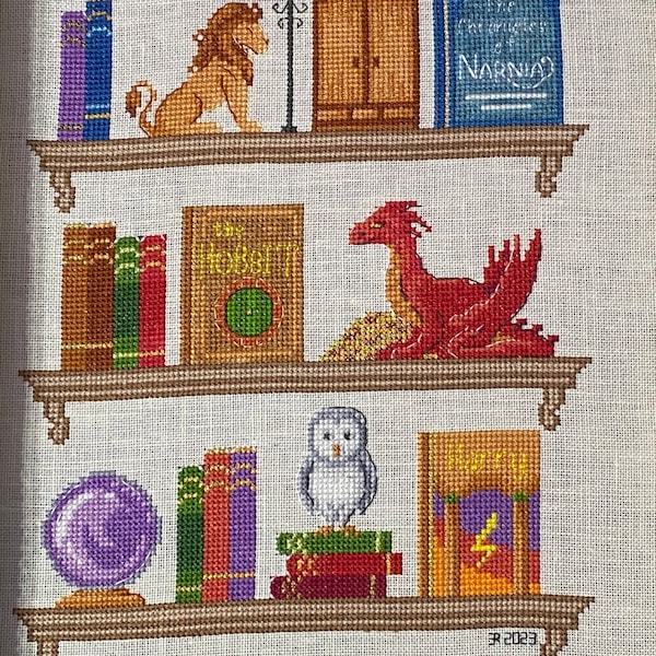 Cross Stitch Pattern "thematic Shelves. Bookshelves " DMC Cross Stitch ...