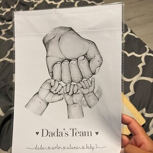 Daddys Team Print, Gift for Dad, Family Hands Print, Daddy Children ...