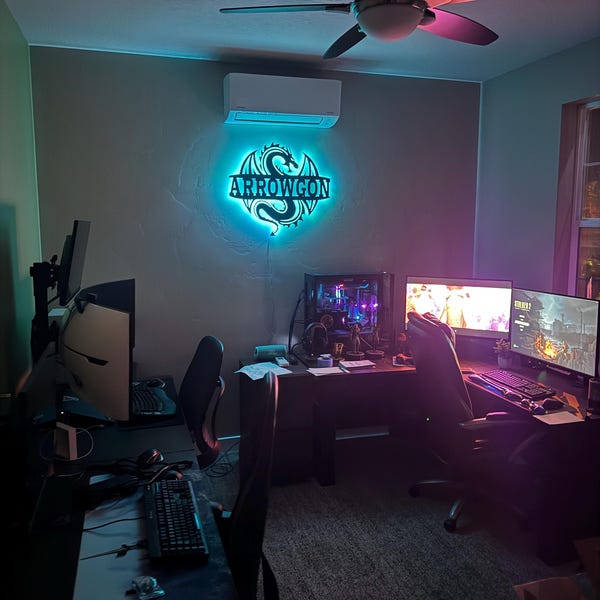 Custom Fireman Monogram Metal Wall Art With LED Lights,personalized ...