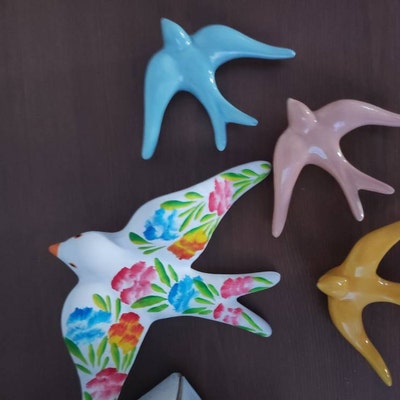 Black Birds / Bird Figurine / Bird Art / Black Swallows / Ceramic ...