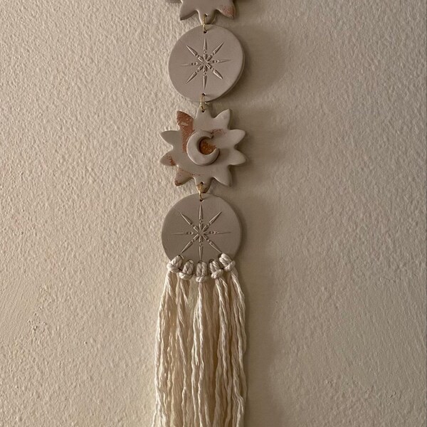Astra | Celestial Clay Wall Hanging | Sun Moon & Star Wall Decor ...