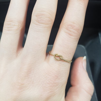 Rope Knot Ring Thin Twist Nautical Promise Ring Bridesmaid Gift - Etsy