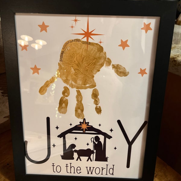 Christmas NATIVITY Handprint Art, Joy to the World, Sunday School Craft ...