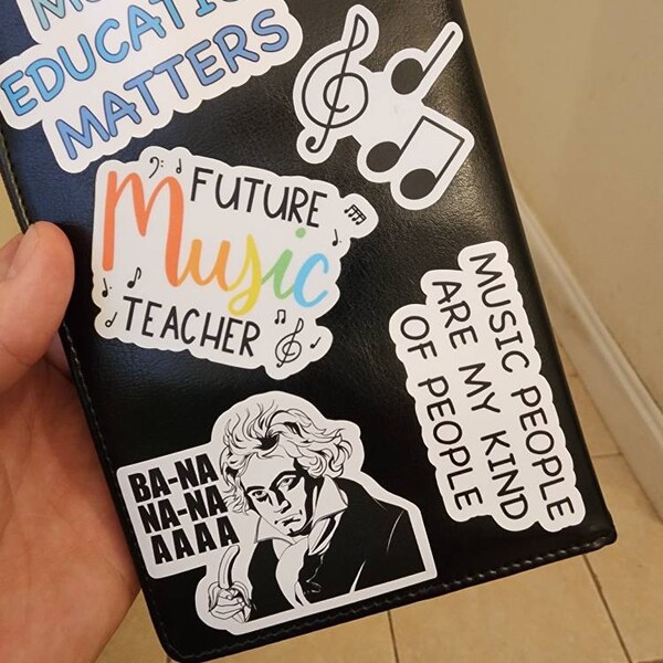 Piano Sticker, Cat Piano Player Sticker, Sticker for Pianist, Music ...