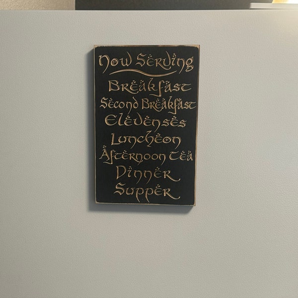 Hobbit Daily Meals Menu Second Breakfast Rustic Distressed Engraved ...