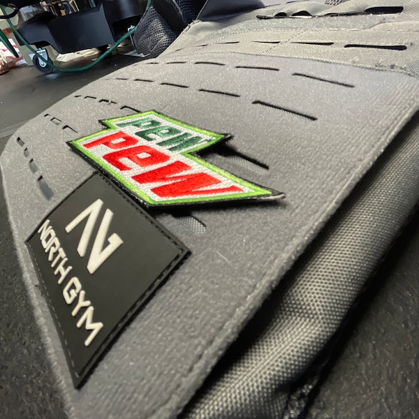 Pew Pew - Embroidered Morale Patch With Hook and Loop Backing - Etsy