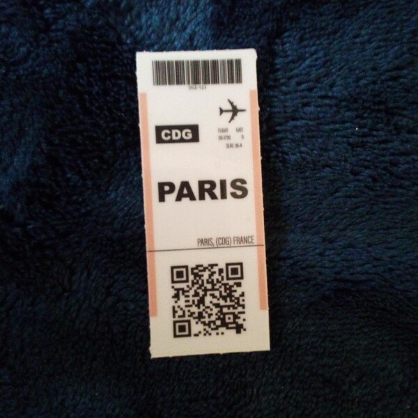 Paris France Plane Ticket Sticker,travel Sticker,luggage Decal,boarding ...