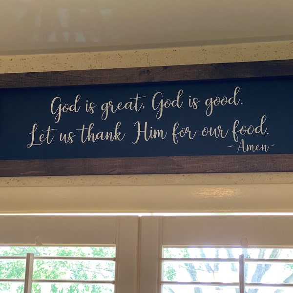 God is Great, God is Good Framed Wooden Sign - Etsy