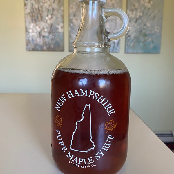 33.8 Oz. Pure New Hampshire Maple Syrup - Gallone Glass Bottle - Etsy
