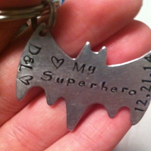 My Superhero Keychain Hand Stamped Superhero Keychain - Etsy