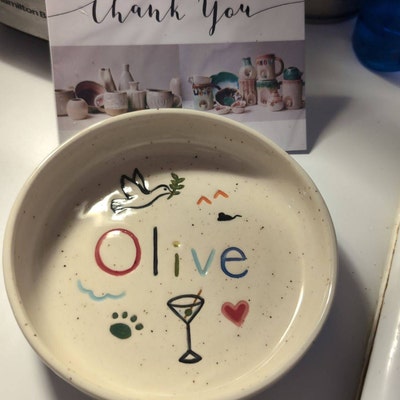 Custom Cute and Cheerful Pet Plate, 4 to 6 Designs, Handmade Pottery ...