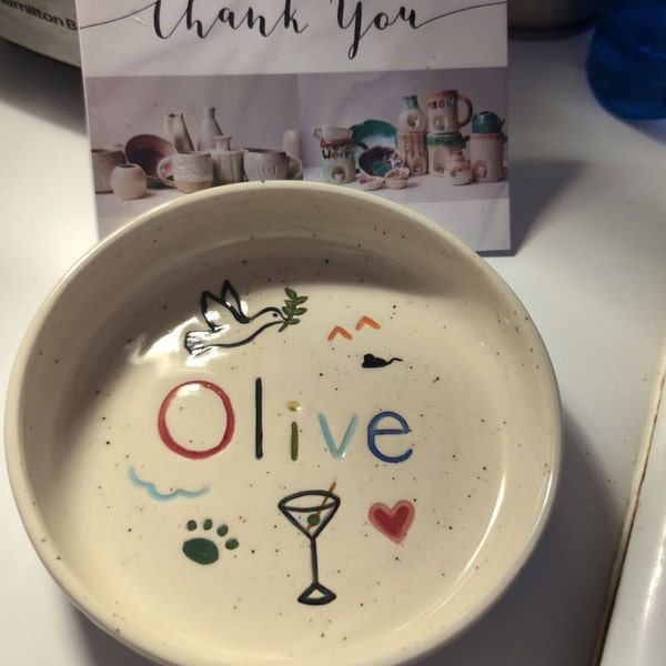 Custom Cute and Cheerful Pet Plate, 4 to 6 Designs, Handmade Pottery ...