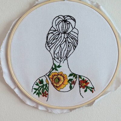 PDF Embroidery Pattern Tattooed Shoulders, Modern Embroidery Pattern ...