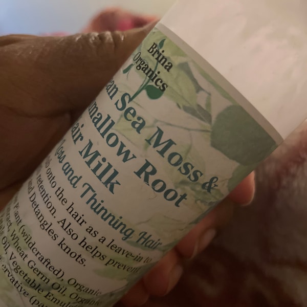 Sea Moss & Marshmallow Root Leave-in Hair Milk: Rosemary-infused ...