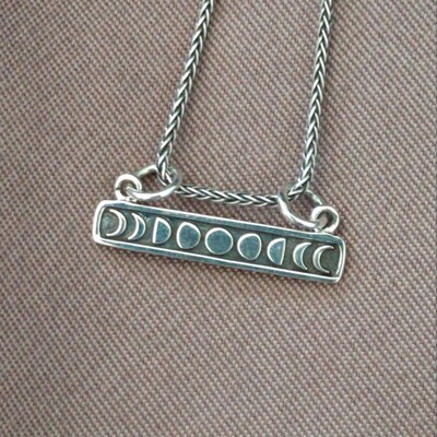 Moon Charm, Phases of the Moon Charm, Etched Phases of the Moon Charm ...